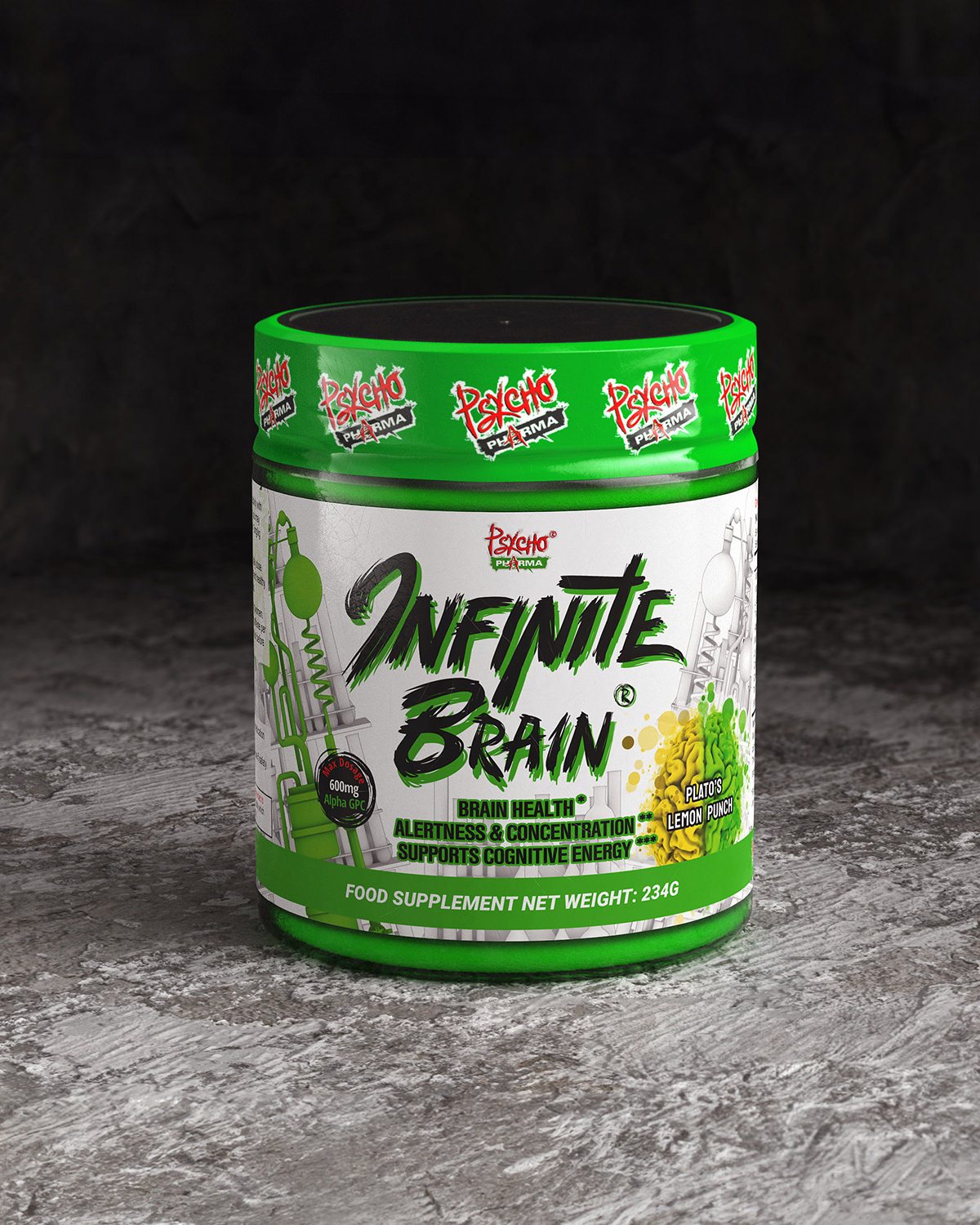 Infinite Brain Nootropic by Psycho Pharma Alpha GPC L-Dopa Lions Mane