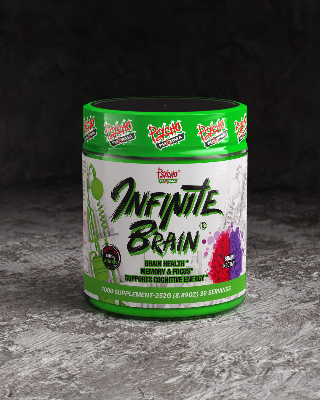 Infinite Brain Nootropic by Psycho Pharma Alpha GPC L-Dopa Lions Mane