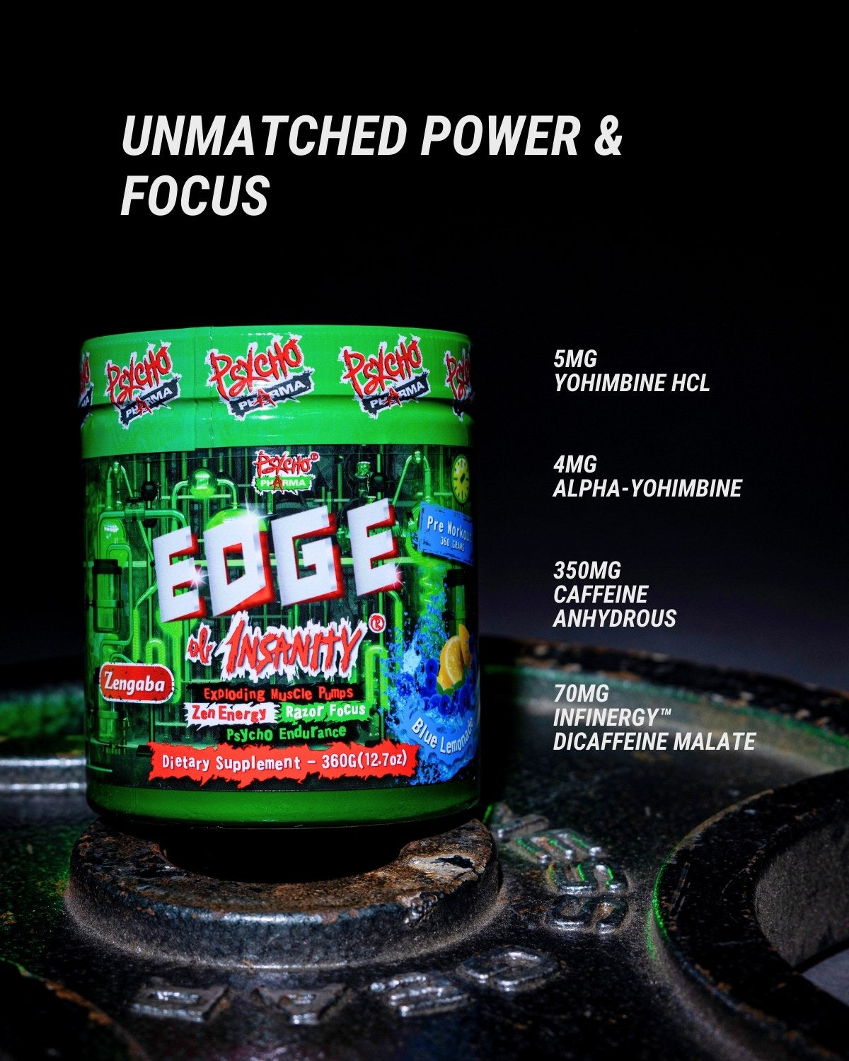 Edge of Insanity | High Stimulant Pre-Workout – Psycho Pharma